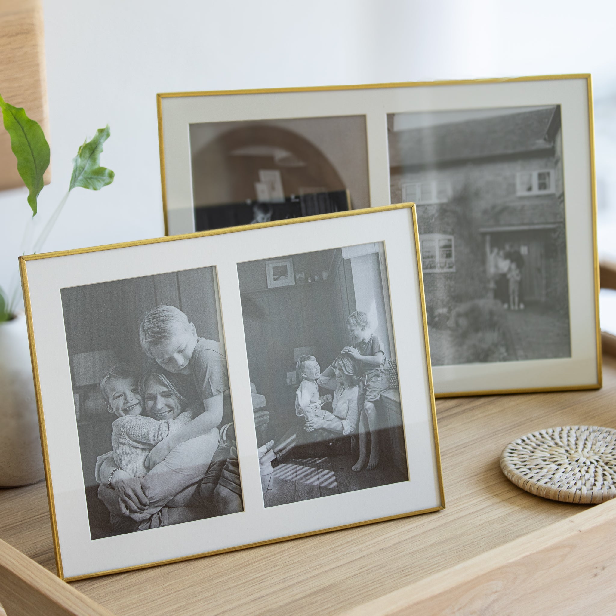 Double Aperture Brass Fine Photo Frame 5x7" - Marquis & Dawe