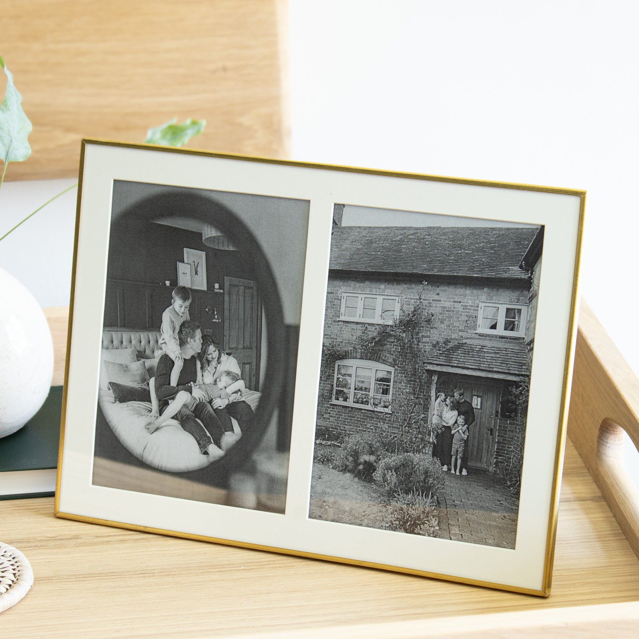 Double Aperture Brass Fine Photo Frame 5x7" - Marquis & Dawe
