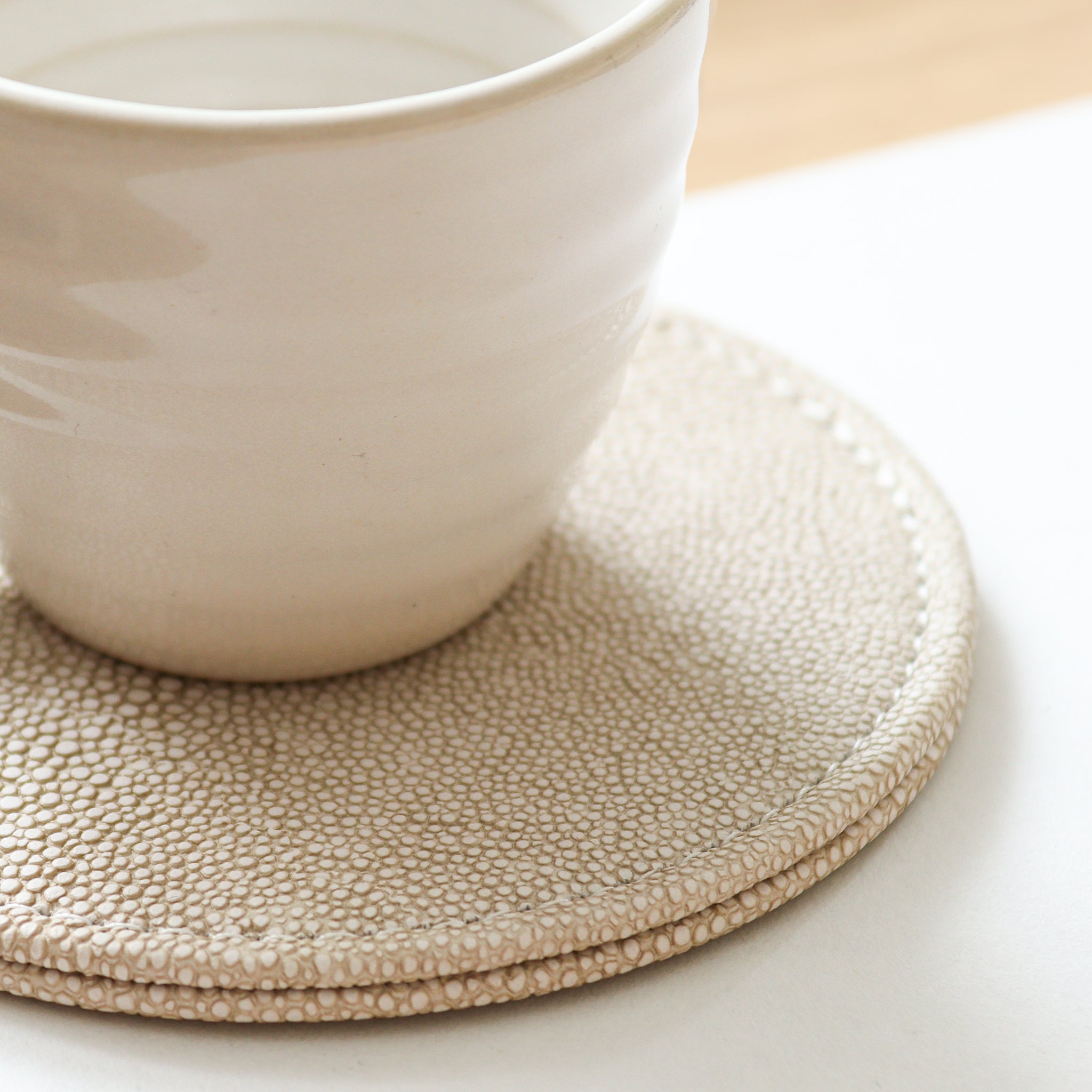 Faux Shagreen Ivory Coasters - Marquis & Dawe