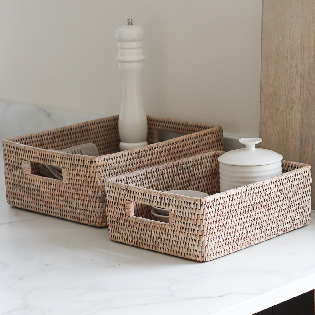 Marbury Rattan Rectangular Basket - Marquis & Dawe