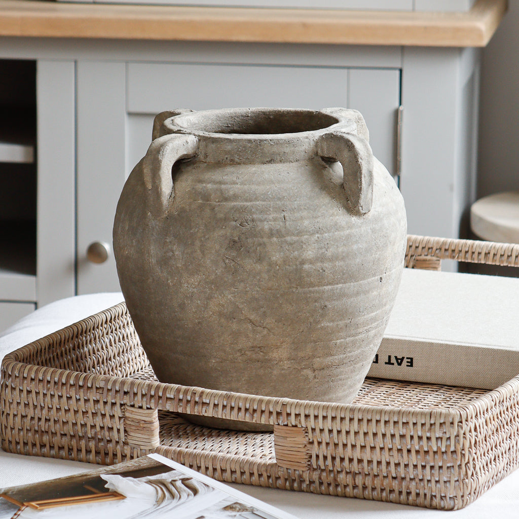 Rustic Clay Vase With Handles - Marquis & Dawe