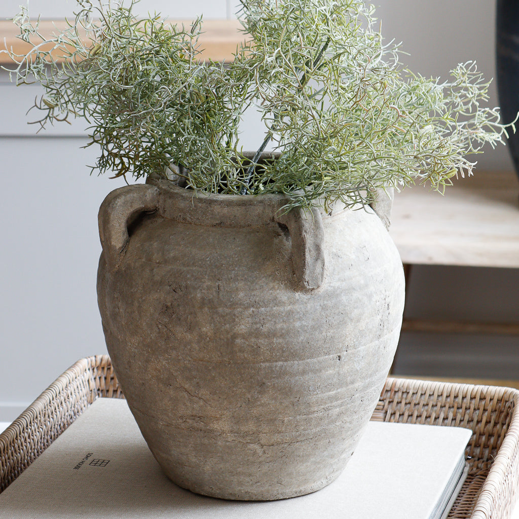 Rustic Clay Vase With Handles - Marquis & Dawe