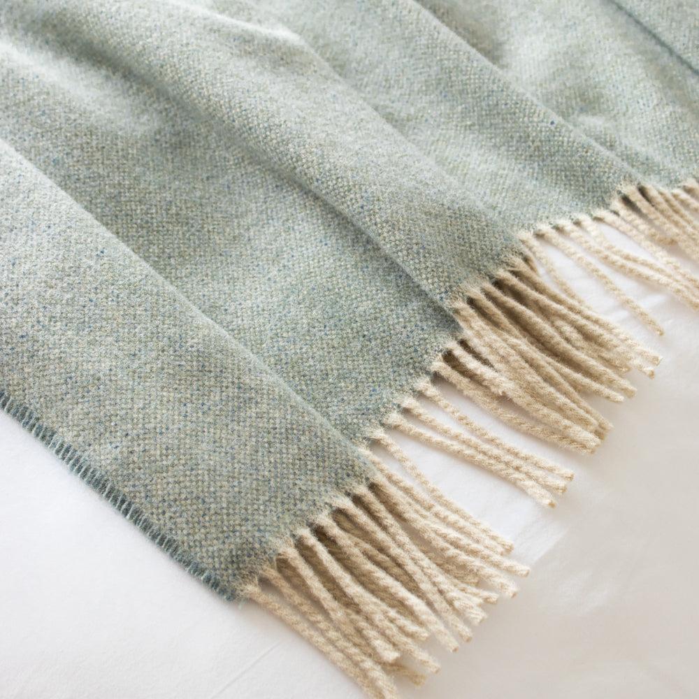 Extra Large Pale Blue Lambswool Throw - Marquis & Dawe