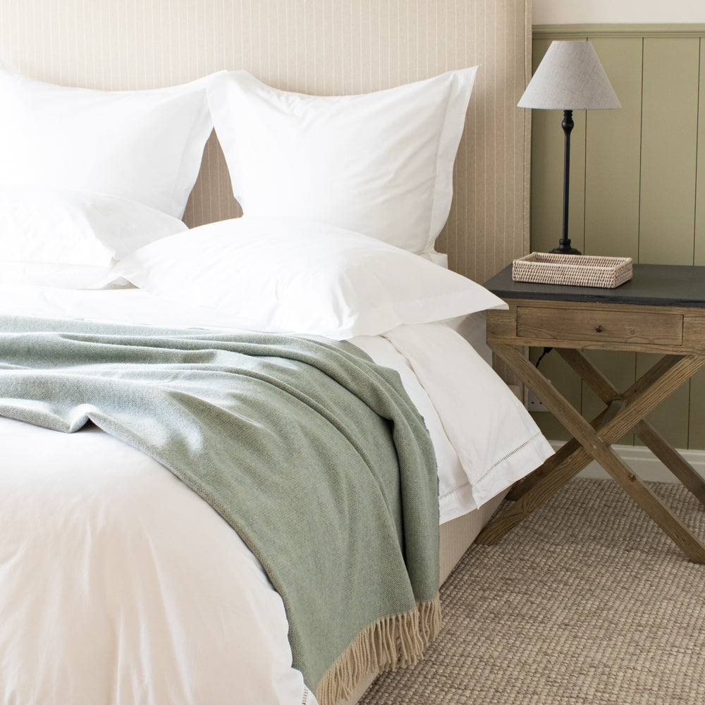 Extra Large Pale Blue Lambswool Throw - Marquis & Dawe