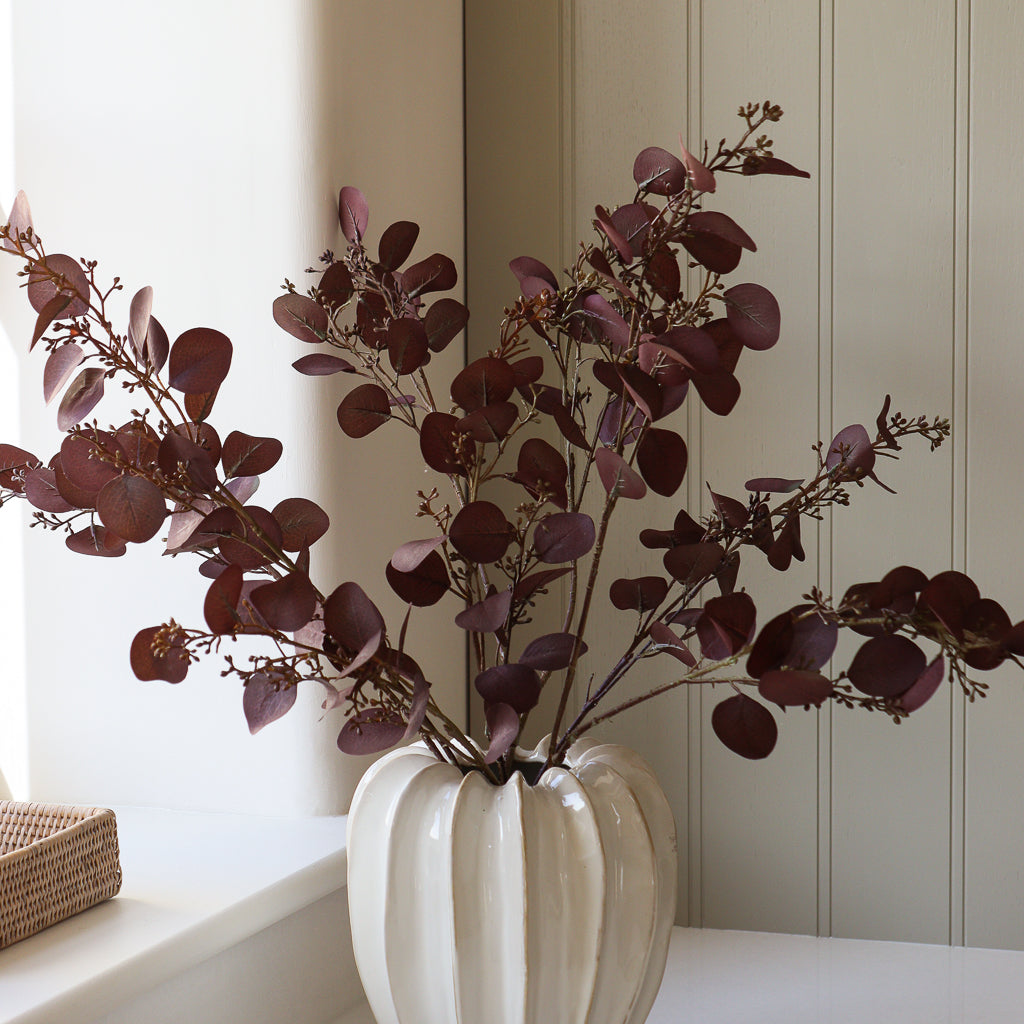Faux Burgundy Eucalyptus Seeded Spray - Marquis & Dawe