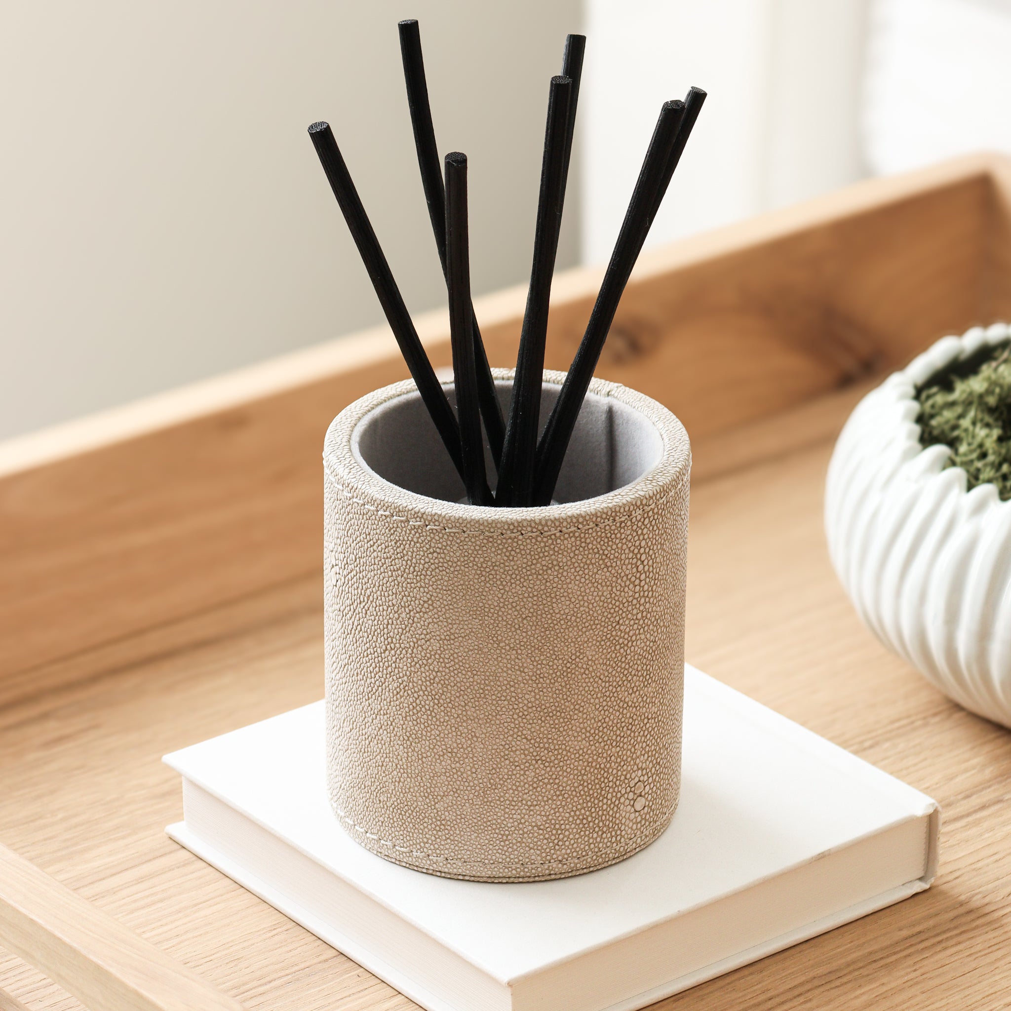 Faux Shagreen Ivory Pot - Marquis & Dawe