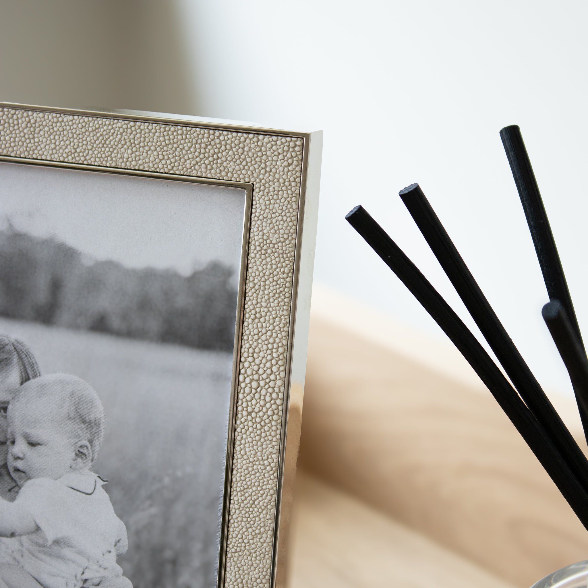 Ivory Faux Shagreen Photo Frame 5x7" | Marquis & Dawe