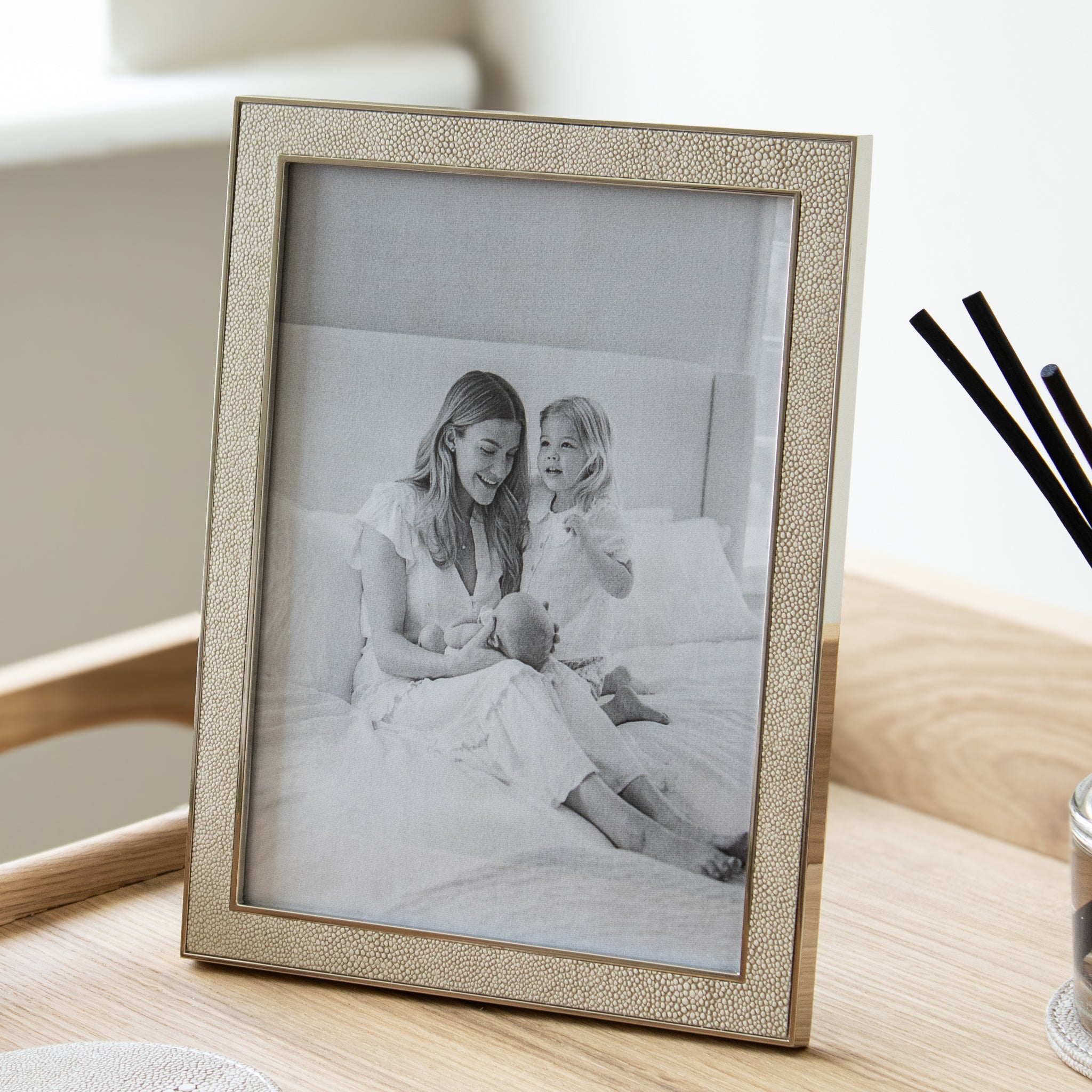 Ivory Faux Shagreen Photo Frame 5x7" - Marquis & Dawe