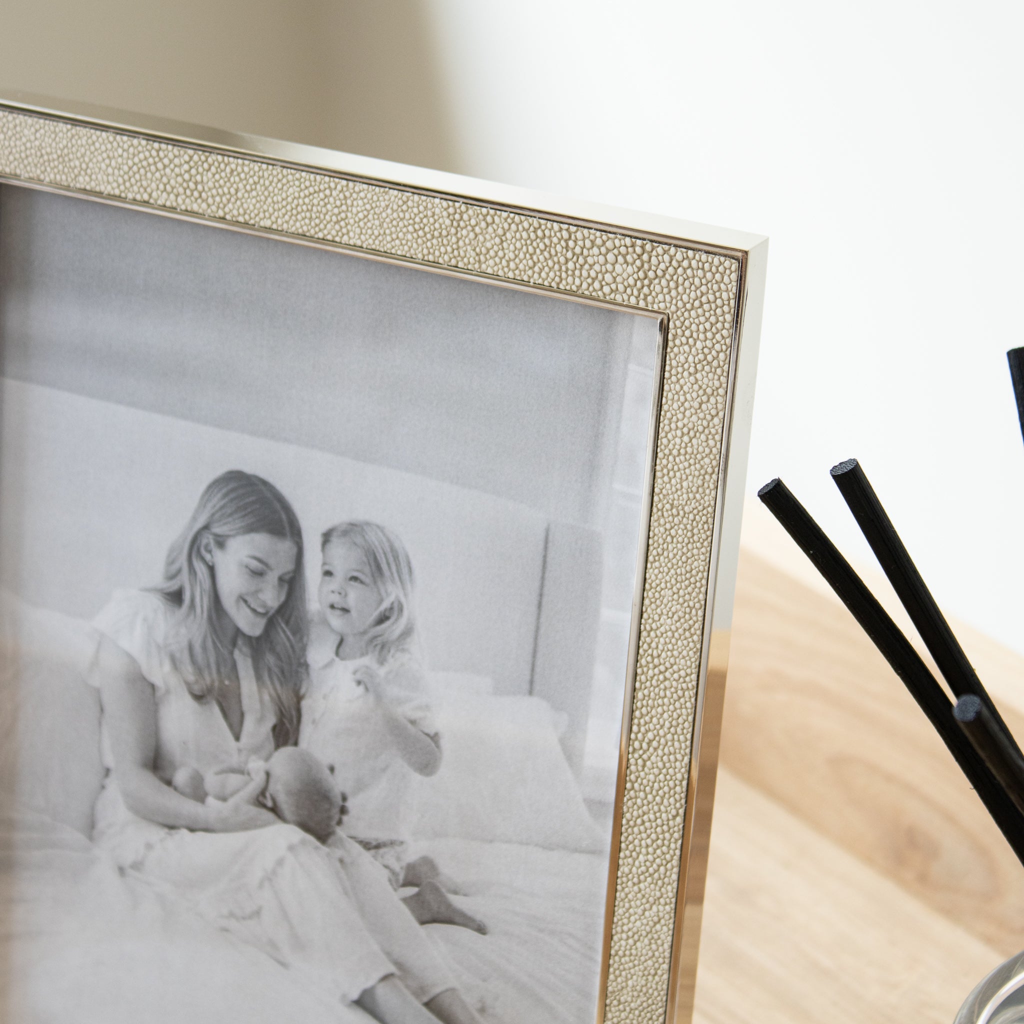 Ivory Faux Shagreen Photo Frame 5x7" - Marquis & Dawe