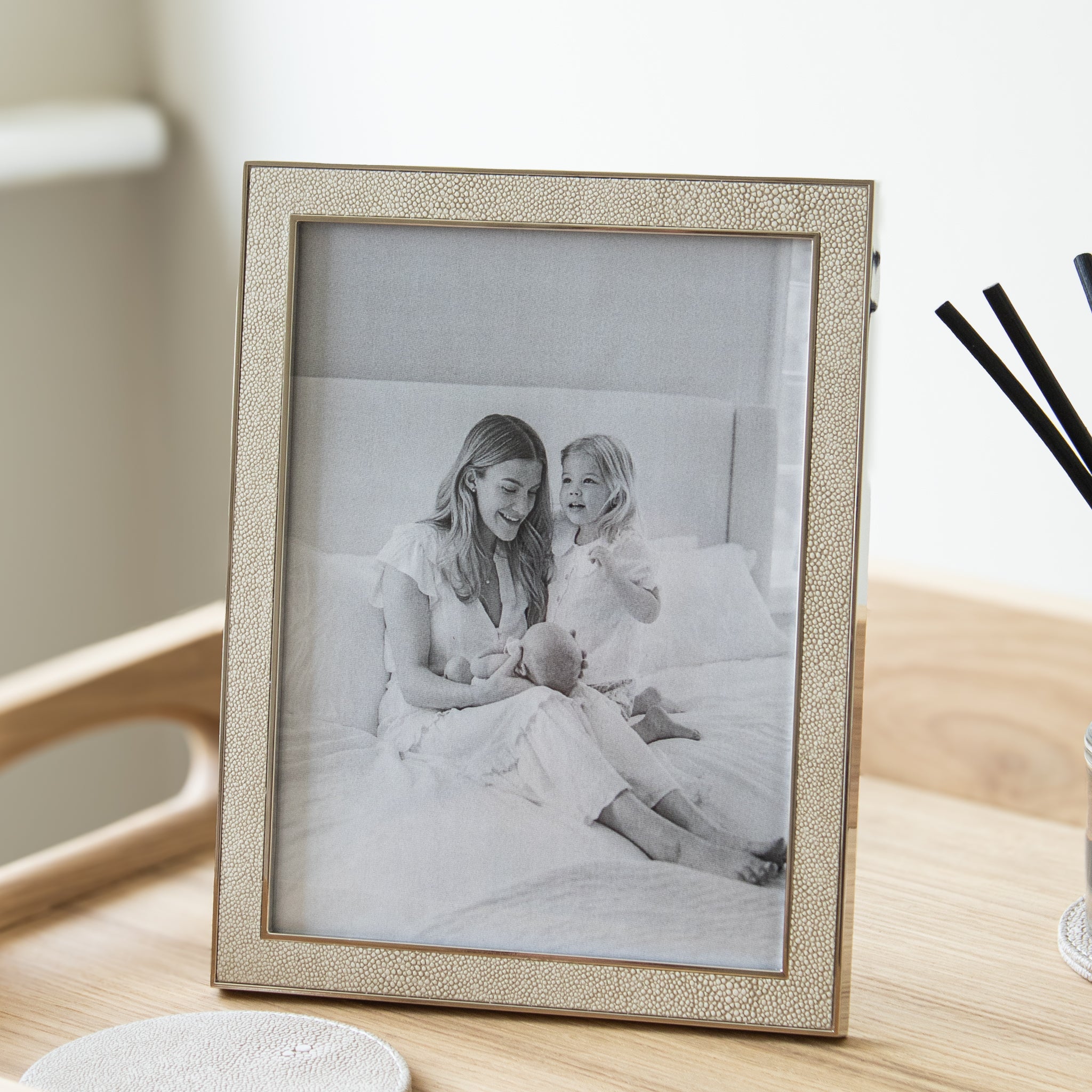 Ivory Faux Shagreen Photo Frame 5x7" - Marquis & Dawe