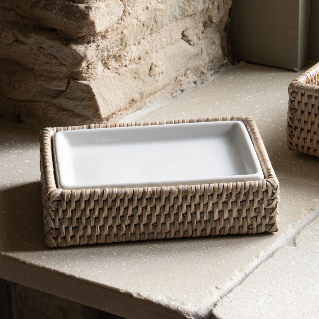 Marbury Rattan Soap Dish - Marquis & Dawe