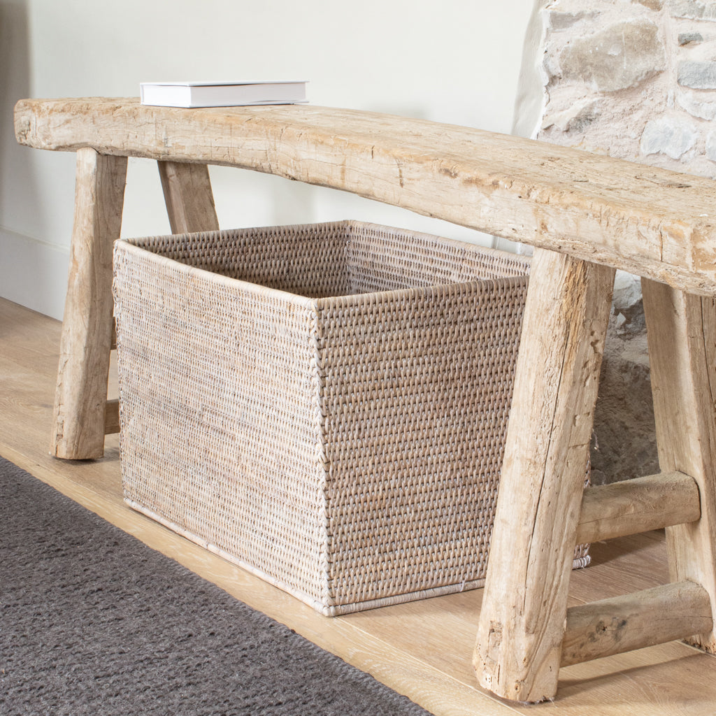 Marbury Rectangle Rattan Console Table Basket - Marquis & Dawe