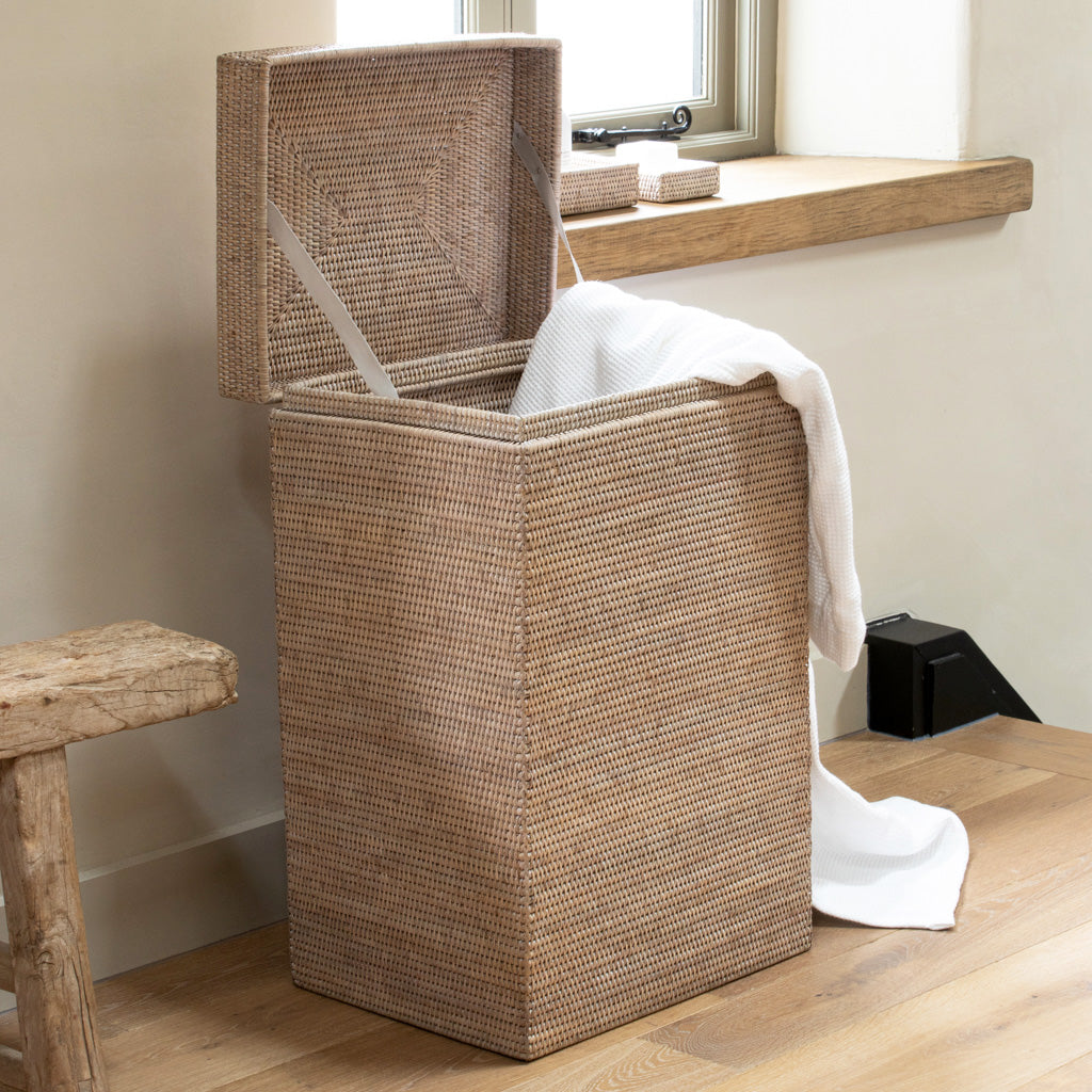 Marbury Rectangular Rattan Laundry Basket - Marquis & Dawe