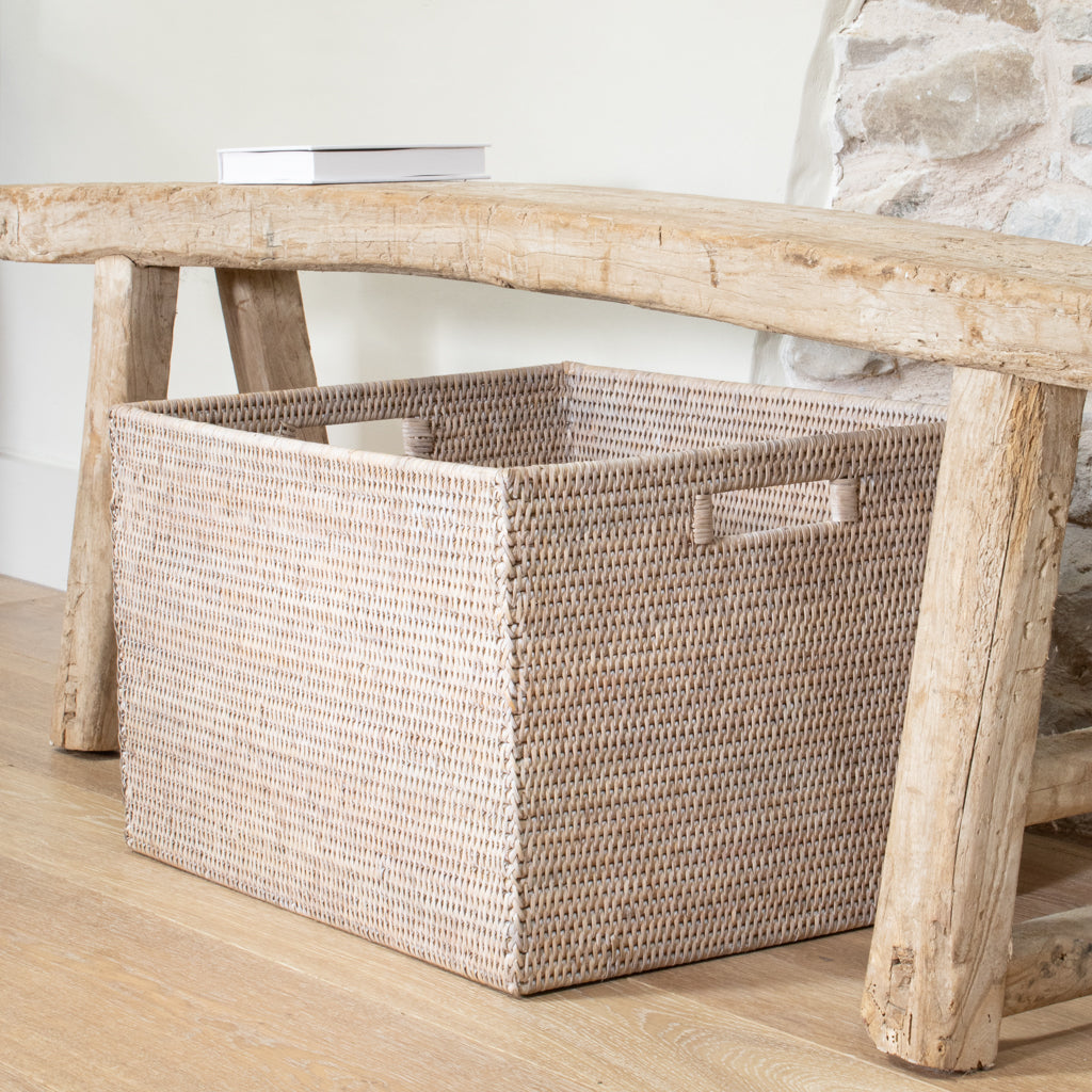 Marbury Rectangle Rattan Storage Basket - Marquis & Dawe