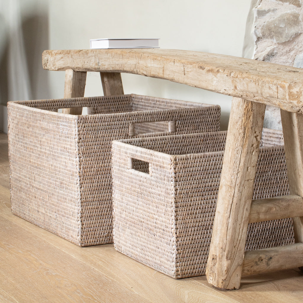 Marbury Rectangle Rattan Storage Basket - Marquis & Dawe