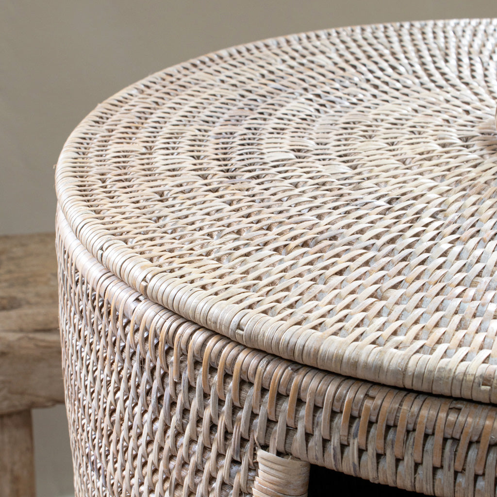 Marbury Round Rattan Laundry Basket - Marquis & Dawe