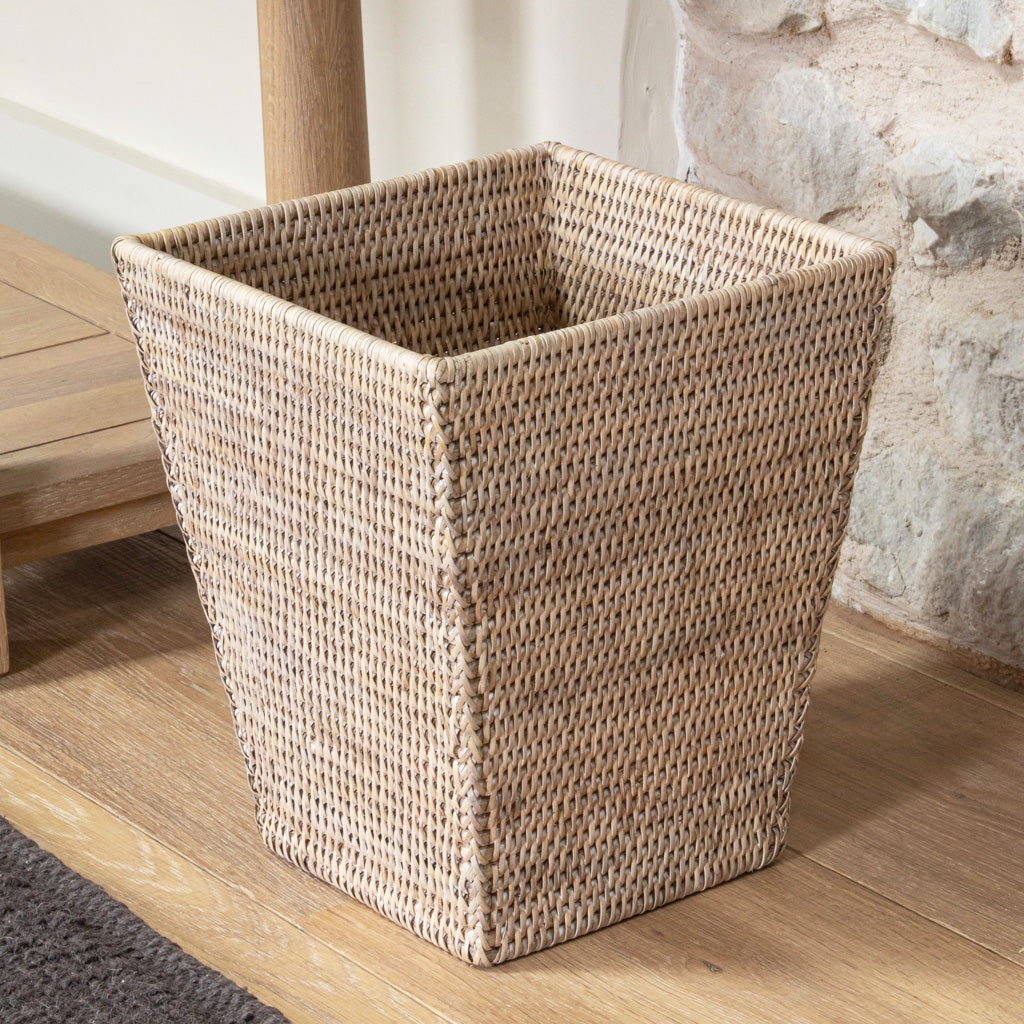 Marbury Square Rattan Wastepaper Bin - Marquis & Dawe