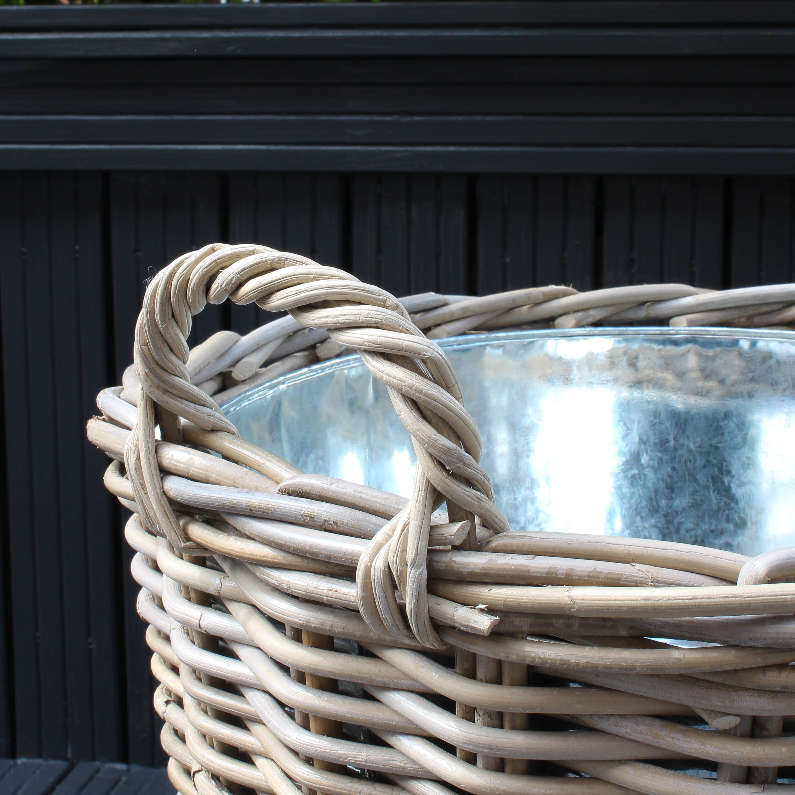 Extra Large Zinc Lined Rattan Planter - Marquis & Dawe