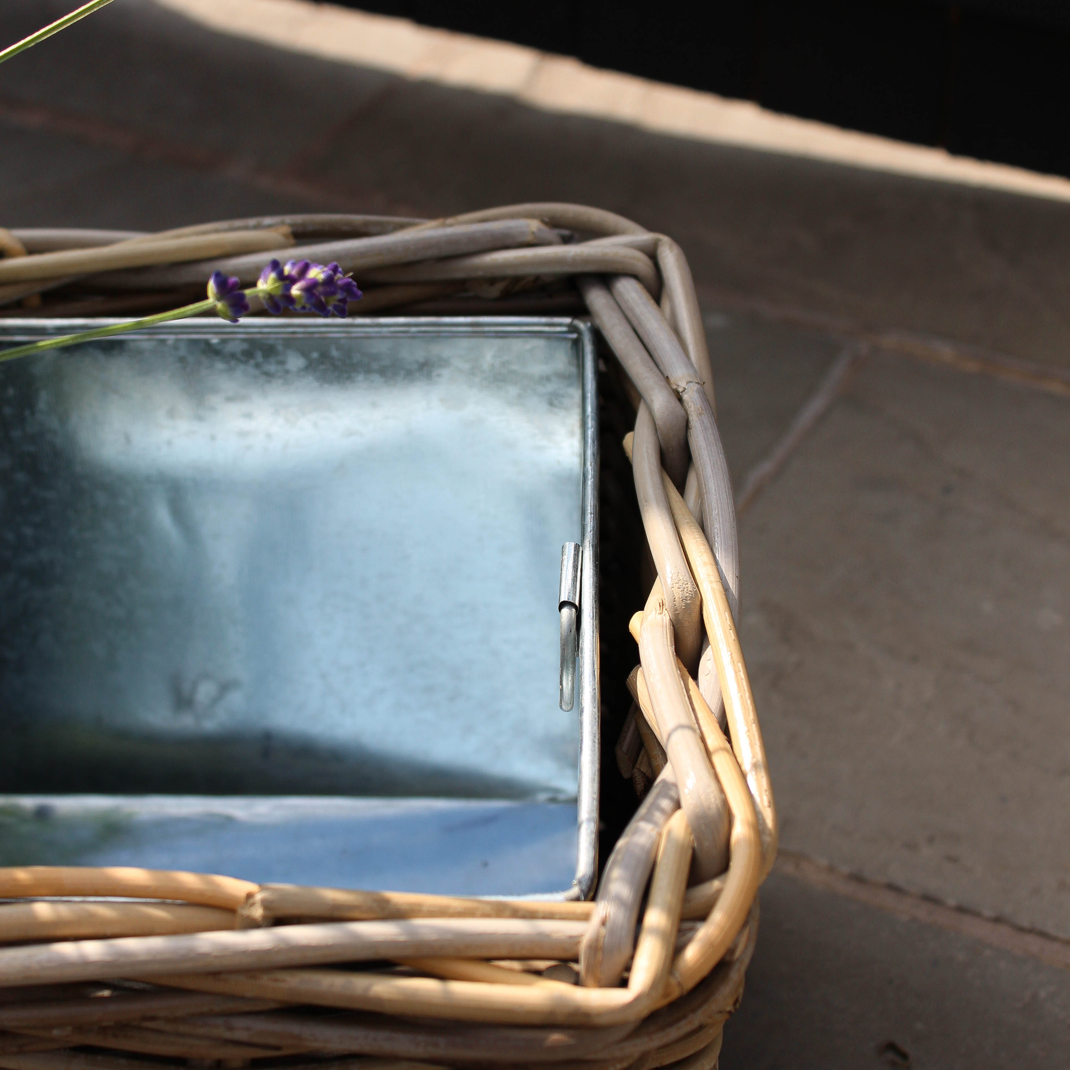 Rectangular Zinc Lined Rattan Planter Marquis And Dawe
