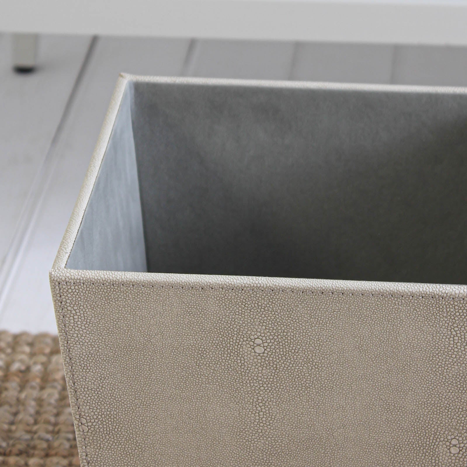 Faux Ivory Shagreen Wastepaper Bin | Marquis & Dawe