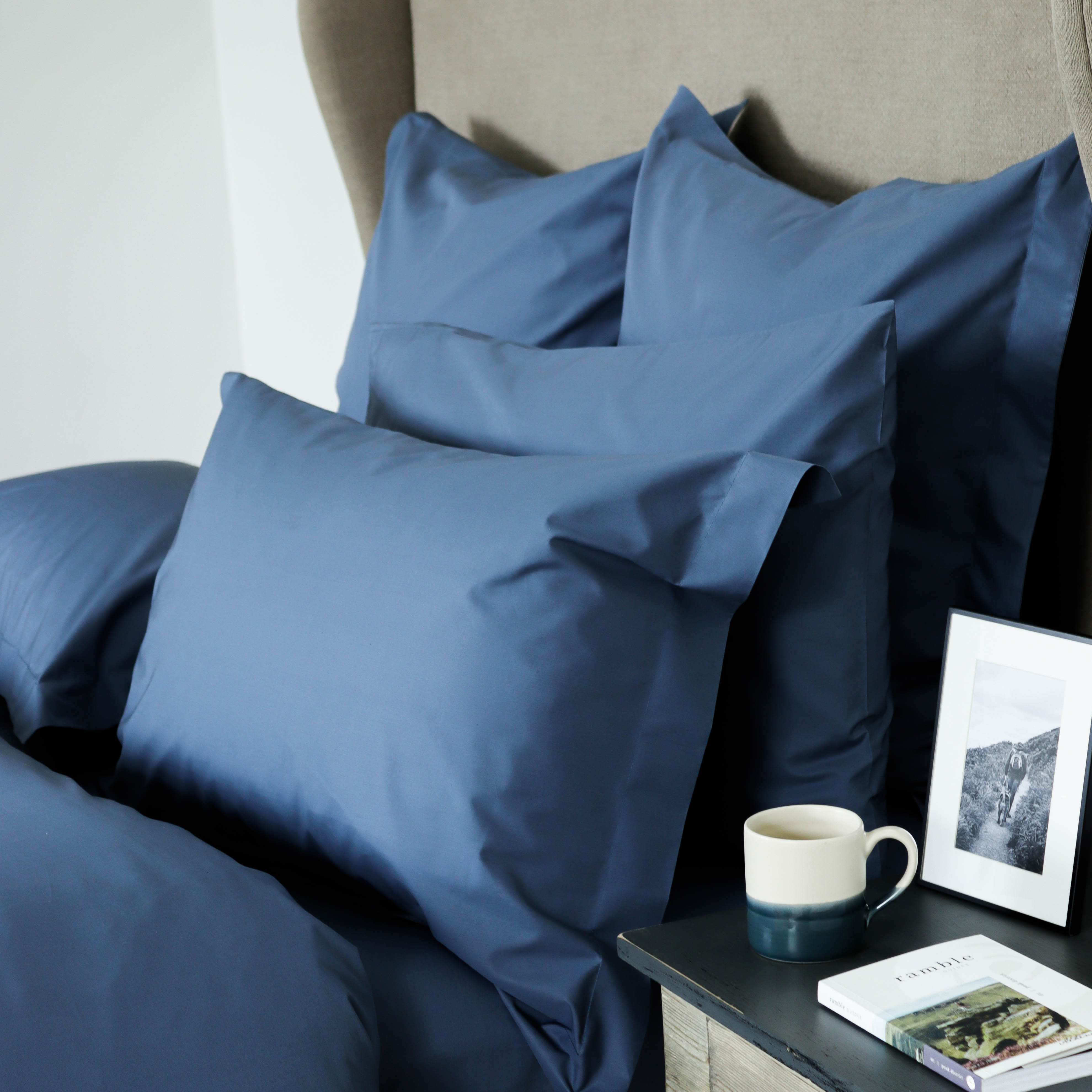 Dusk Blue Organic Cotton Bedding - Marquis & Dawe